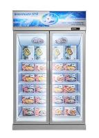 China Fan Cooling Frozen Food Refrigerator Display Freezer For Supermarket for sale