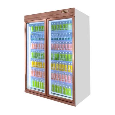 China Doors Optional Supermarket Soft Drink / Beverage / Juice Display Chiller for sale