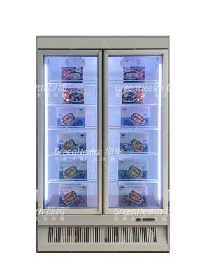China 1600L Safety Working Commercial Big Upright Freezer With Swing Glass Door for sale