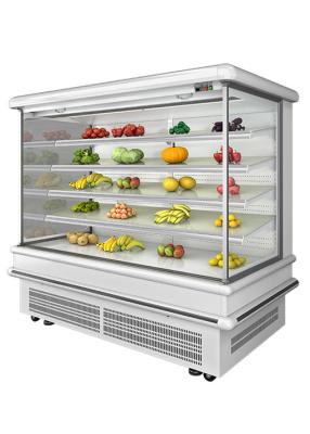 China Vertical Refrigerated Cooler Display Case Air Curtain Open Chiller For Vegetables And Fruits for sale