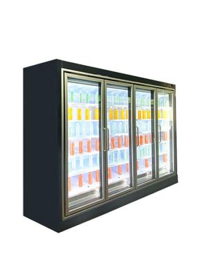 China Transparent Glass Remote Closed Multideck Open Chiller Visi Cooler 4 Layers Shelf for sale