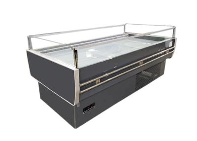 China Flat Top Open Supermarket Island Freezer Commercial Meat Display Fridge With LED for sale