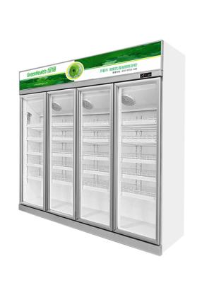 China 4 Glass Doors Air Cooling Drinks Display Cooler In Commercial Place for sale