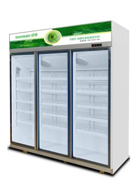 China Commercial Beverage Cooler with Triple Glass Door 1050W Power and 1530L Capacity for Supermarkets for sale