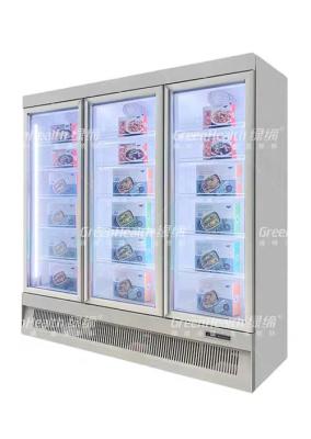 China Self Defrost Frozen Glass Door Freezer 1600L Secop Compressor for sale