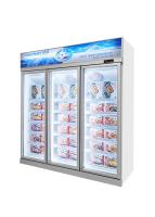 China R290a HD Glass 3 Door Freezer Upright Commercial With AD Board for sale