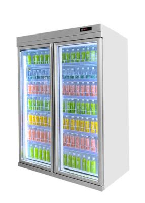 China Swing Glass Door Visicooler Beverage Fridge With Digital Controller for sale