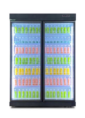 China Fan Cooling Commercial Display Chiller Automatic Defrost With Swing Doors for sale
