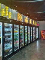 China Flat Head Commercial Beverage Cooler Five Glass Doors Large Supermarket Refrigerator for sale