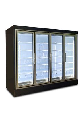 China Frost Free Glass Door Refrigerator Supermarket Fruit Display Freezer for sale