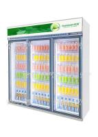China 2 / 3 Door Commercial Display Chiller With Inverter Compressor 1008L for sale