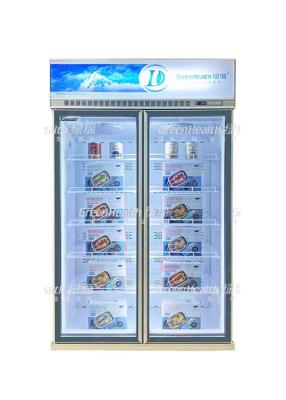China Double Three Doors Frost Free Commercial Display Freezer Inverter Fridge Refrigeration for sale