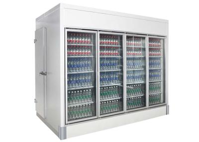 China 7500L R404 Commercial Display Freezer Multi Glass Door Walk In Cold Storage Display Chiller for sale