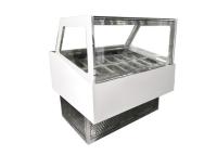 China Commercial 16-Pan Ice Cream Display Freezer with Sliding Glass Door and Danfoss Compressor for sale