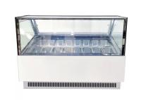 China Commercial 16-Pan Ice Cream Display Freezer with Sliding Glass Door and Danfoss Compressor for sale