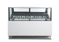 China Commercial 16-Pan Ice Cream Display Freezer with Sliding Glass Door and Danfoss Compressor for sale