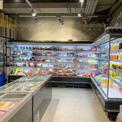 China Custom Multideck Open Air Cooler Hypermarket Air Display Chiller for sale