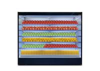 China Plug In Vertical Multideck Open Chiller For Fruit 4 Layers Shelf for sale