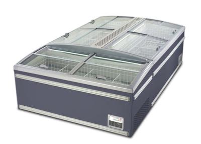 China Large Volume Sliding Door Ice Cream Refrigerator Island Display Freezer R404a 1040L for sale