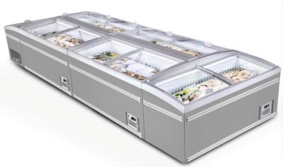 China Fan Cooling Supermarket Island Freezer With Famous Brand / Commercial Meat Display Refrigerator for sale