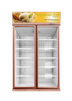 China 1008L R134a Double Door Refrigerator Beverage Liquor Display Cooler for sale
