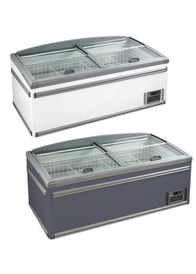 China Sliding Door R134a Island Freezer Refrigerator Counter Display Case for sale
