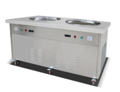 China 35cm Double Pot Fried Ice Cream Roll Machine R404A for sale