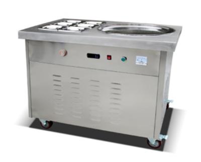 China 48cm Single Pot Fried Ice Cream Roll Machine With Universal Wheels / 6 Pans for sale