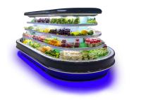 China Shopping Mall Multideck Open Chiller Horizontal Round Island Freezer for sale