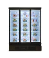 China 1650W Beverage Glass Door Freezer Frozen Products Seafood Display Showcase for sale