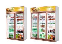 China 738L Fan Cooling Glass Door Upright Display Cooler Beverage Fridge for sale