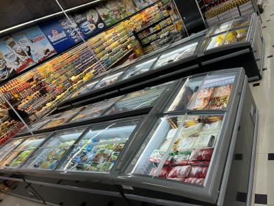 China Big Capacity Glass Door Chest Freezer With Automatic Defrost R290 Refrigerant for sale