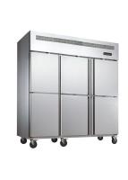 China Stainless Steel 6 Doors Refrigerator Industrial Freezer Single Temperature for sale
