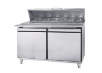 China Double Temperature Commercial Kitchen Equipment 2 Doors Chiller SS 1.5m For Hotel Kitchen for sale