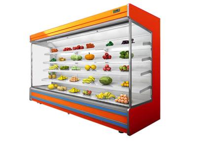 China Supermarket Open Front Air Curtain Display Chiller Custom Drink Cooler for sale
