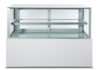 China Commercial 4 Feet Square Glass Cake Display Chiller with Dynamic Cooling and Four-Sided Glass for Energy Saving for sale