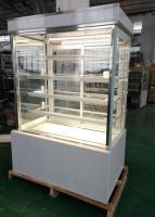 China Commercial 4 Feet Square Glass Cake Display Chiller with Dynamic Cooling and Four-Sided Glass for Energy Saving for sale