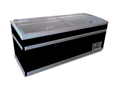 China Commercial Supermarket Display Island Chest Freezer Showcase Refrigeration With Glass Door for sale