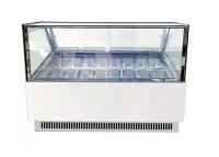 China White Color Gelato Patisserie Ice Cream Display Freezer 16 18 Pans for sale