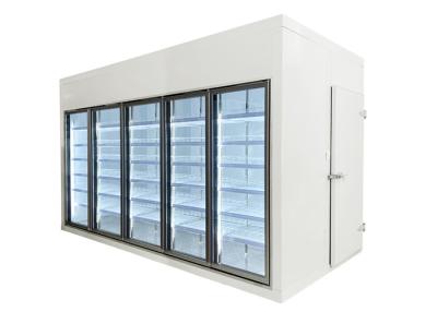 China 8500L Walk In Cooler Blast Freezer Supermarket Refrigeration With Glass Door for sale