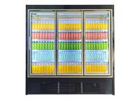 China Four Shelves Commercial Open Chiller With Multiple Glass Door Refrigeration Equipment for sale