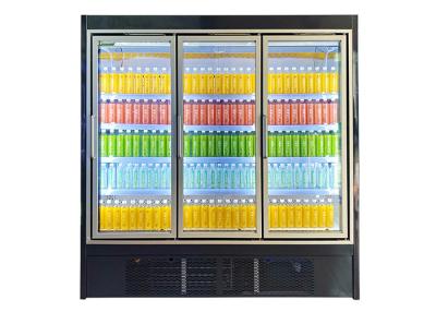 China Four Shelves Commercial Open Chiller With Multiple Glass Door Refrigeration Equipment for sale
