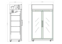 China Commercial Beer Cooler with 1530L Storage Capacity Double Glass Doors and Digital Temperature Control for sale