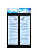 China Greenhealth Commercial Silvery Glass Door Upright Freezer Door Display Cabinet Fridge for sale