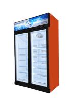 China Greenhealth Commercial Silvery Glass Door Upright Freezer Door Display Cabinet Fridge for sale