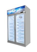 China Greenhealth Commercial Silvery Glass Door Upright Freezer Door Display Cabinet Fridge for sale