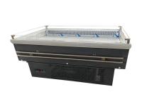 China Static Cooling Supermarket Island Freezer Square Glass Door Fruits And Vegetables  Refrigerator for sale