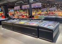 China Supermarket Glass Door Chest Deep Freezer Food Display Merchandise Refrigerator 1040L for sale