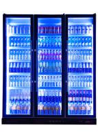 China Digital Control Commercial Display Freezer Multi Glass Door Dazzle Black Display Cooler for sale