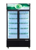 China R134a Commercial Display Freezer Black Stainless Steel Glass Sliding Door Fridge for sale